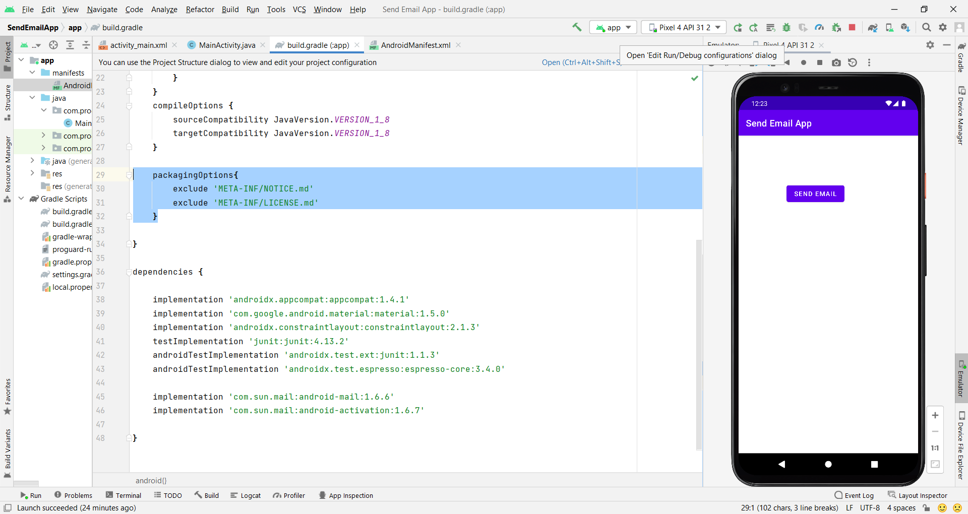How To Send Email Using Gmail Smtp Server Directly From Your Android App Programmerworld 0672