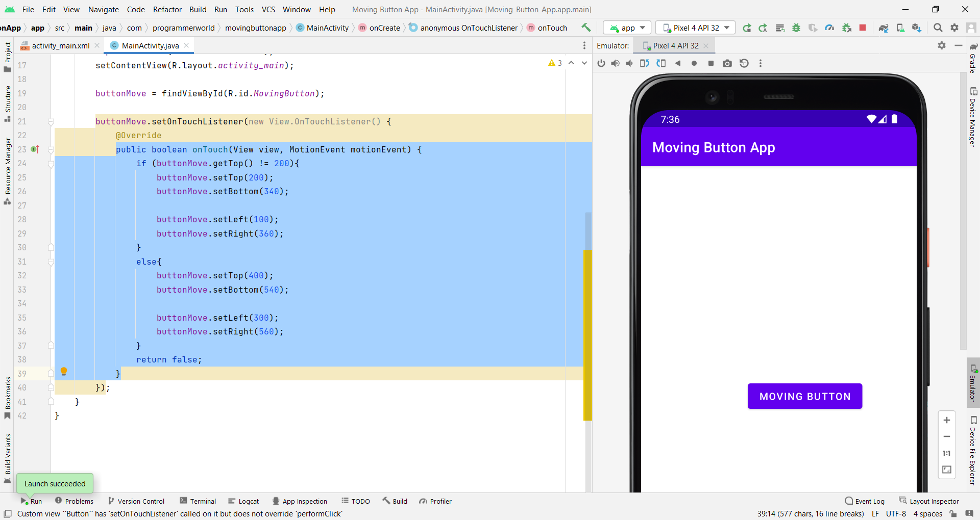 How To Move A Button Or Any Widget On Touch In Your Android Apps Layout Can Be Used While 8750